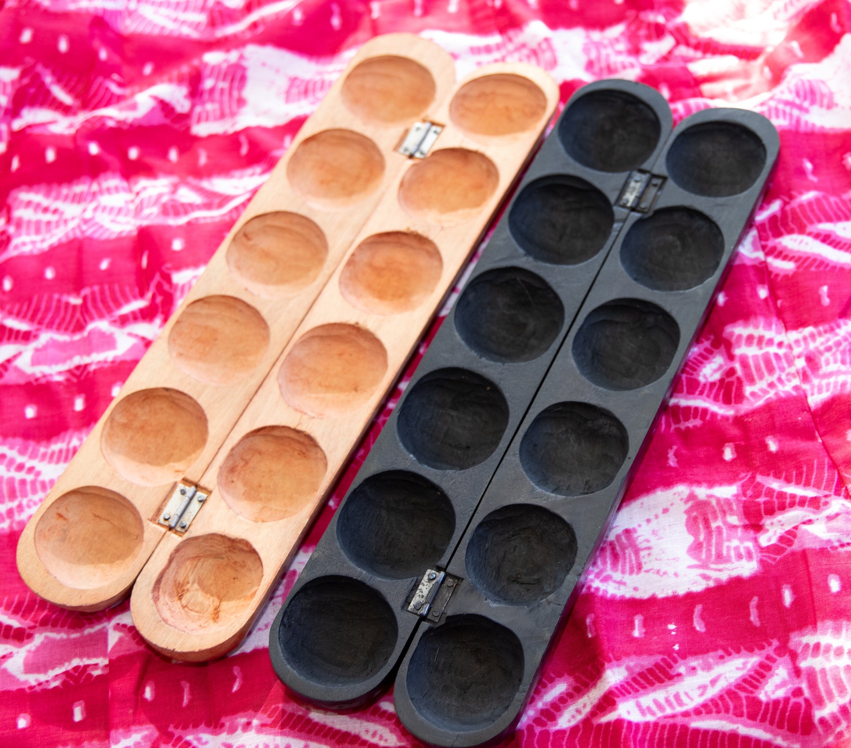 Ouri/awale Hand Carved African Board Game Brown - Etsy