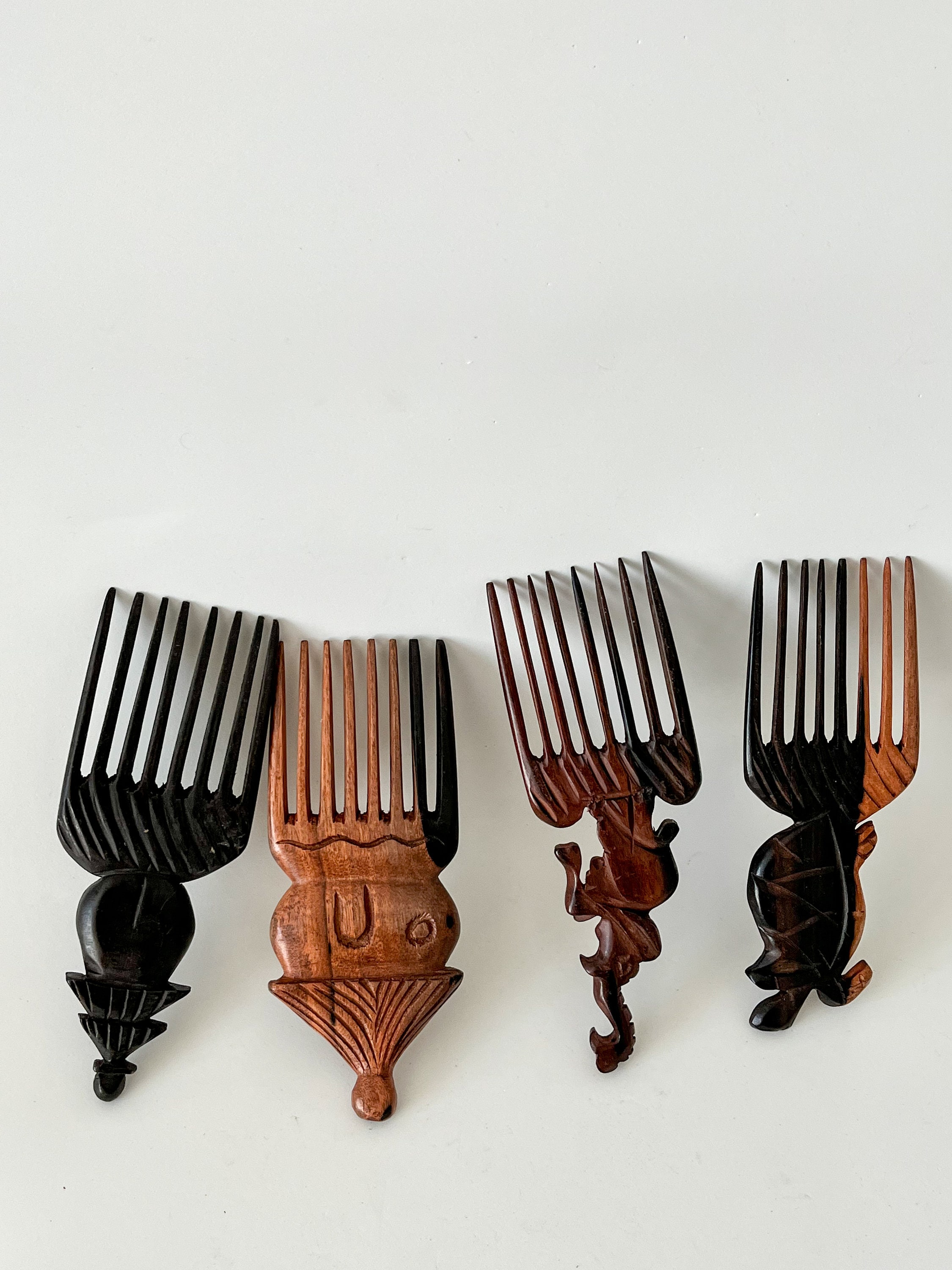 Hand Carved African Wooden Hair Comb - Etsy