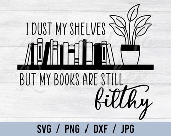 Smut Books on Shelves Svg - Etsy