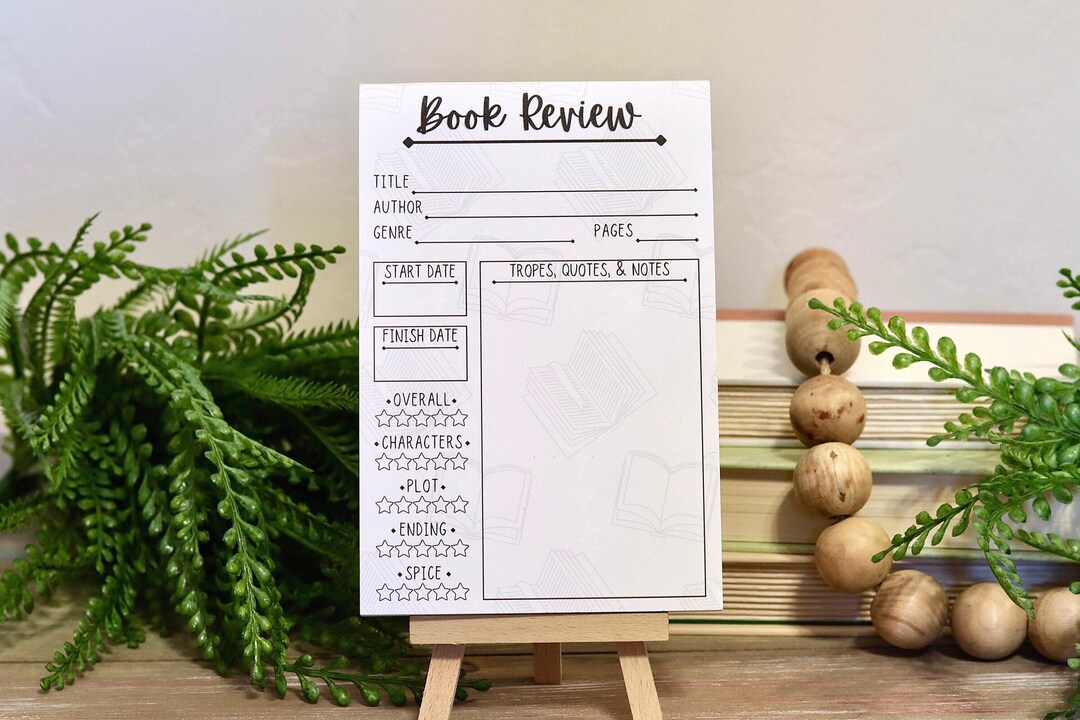 Book Review Notepad | 4”x6” | 50 Pages | Easy Tear-away | Booktok ...