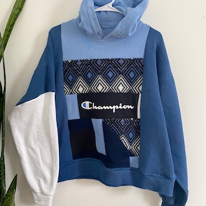 Patchwork Hoodie Sweatshirt - Etsy