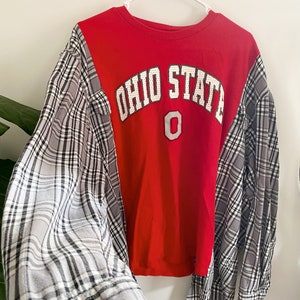 Ohio State Flannel Long Sleeve Shirt Reworked - Etsy