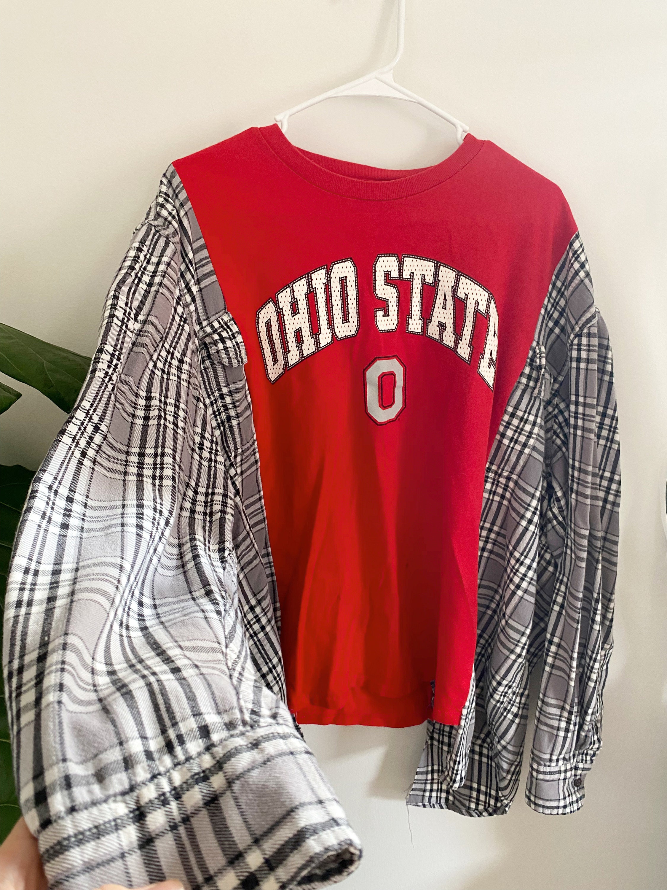 Ohio State Flannel Long Sleeve Shirt Reworked - Etsy