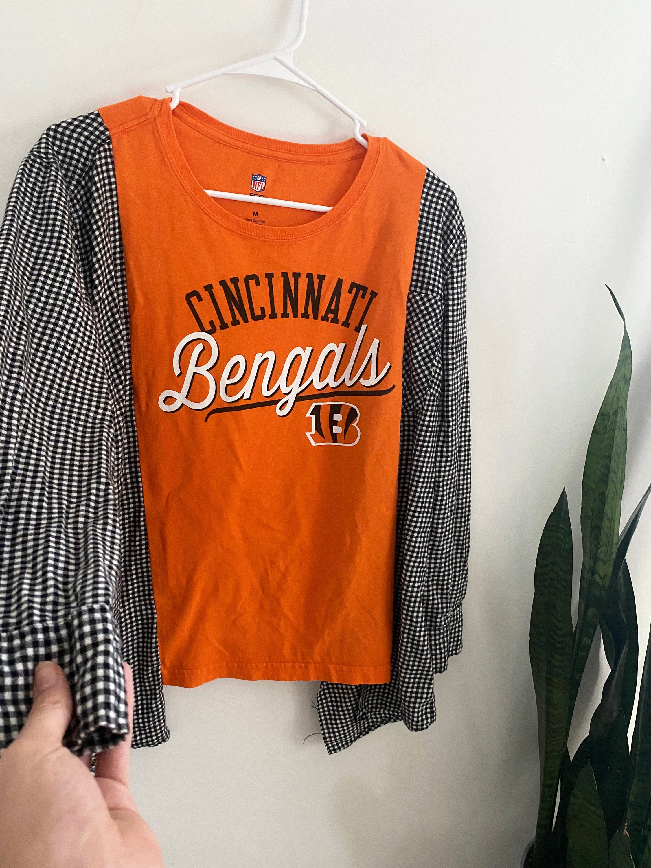 NFL Cincinnati Bengals Flannel Rework Long Sleeve Shirt - Etsy