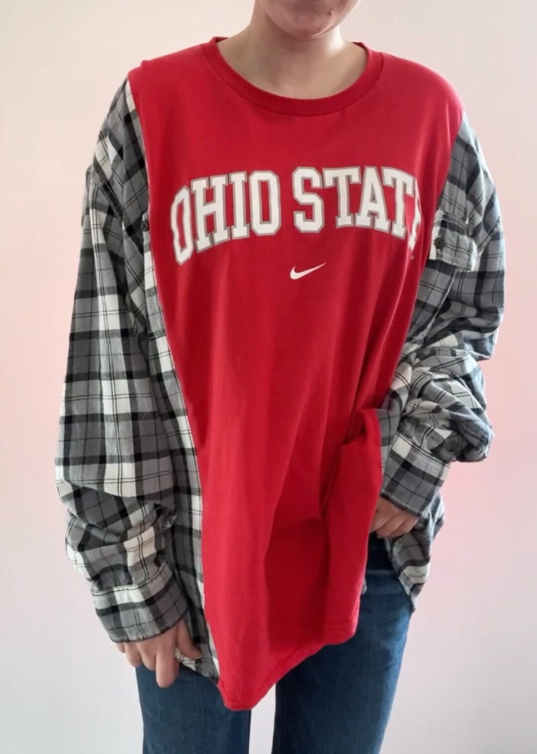 Ohio State T-shirt Flannel Rework - Etsy