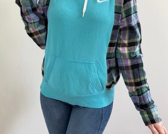 Blue Rework Shirt, Reworked Top, Reworked Items, Eco Friendly Clothing ...