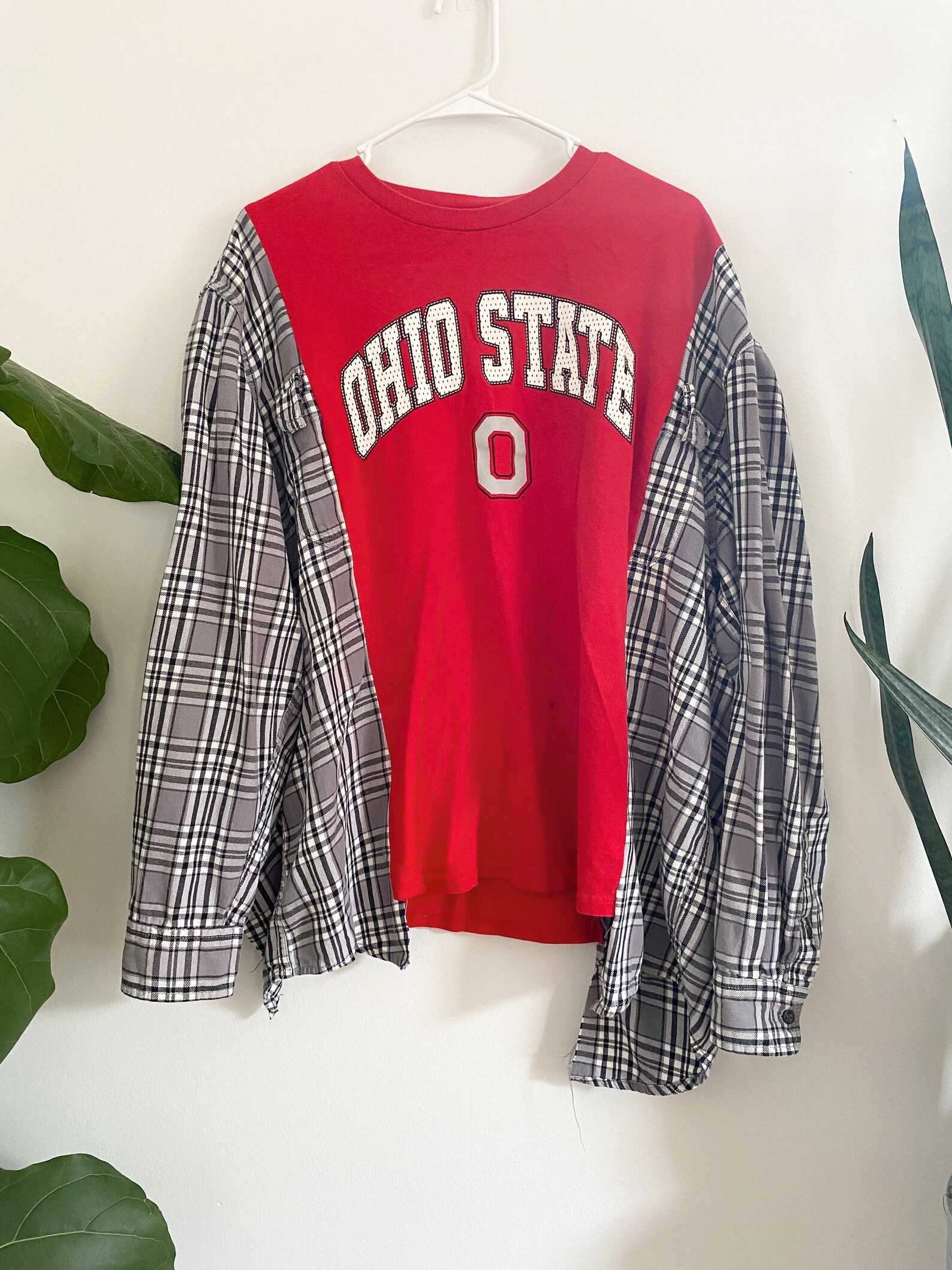 Ohio State Flannel Long Sleeve Shirt Reworked - Etsy