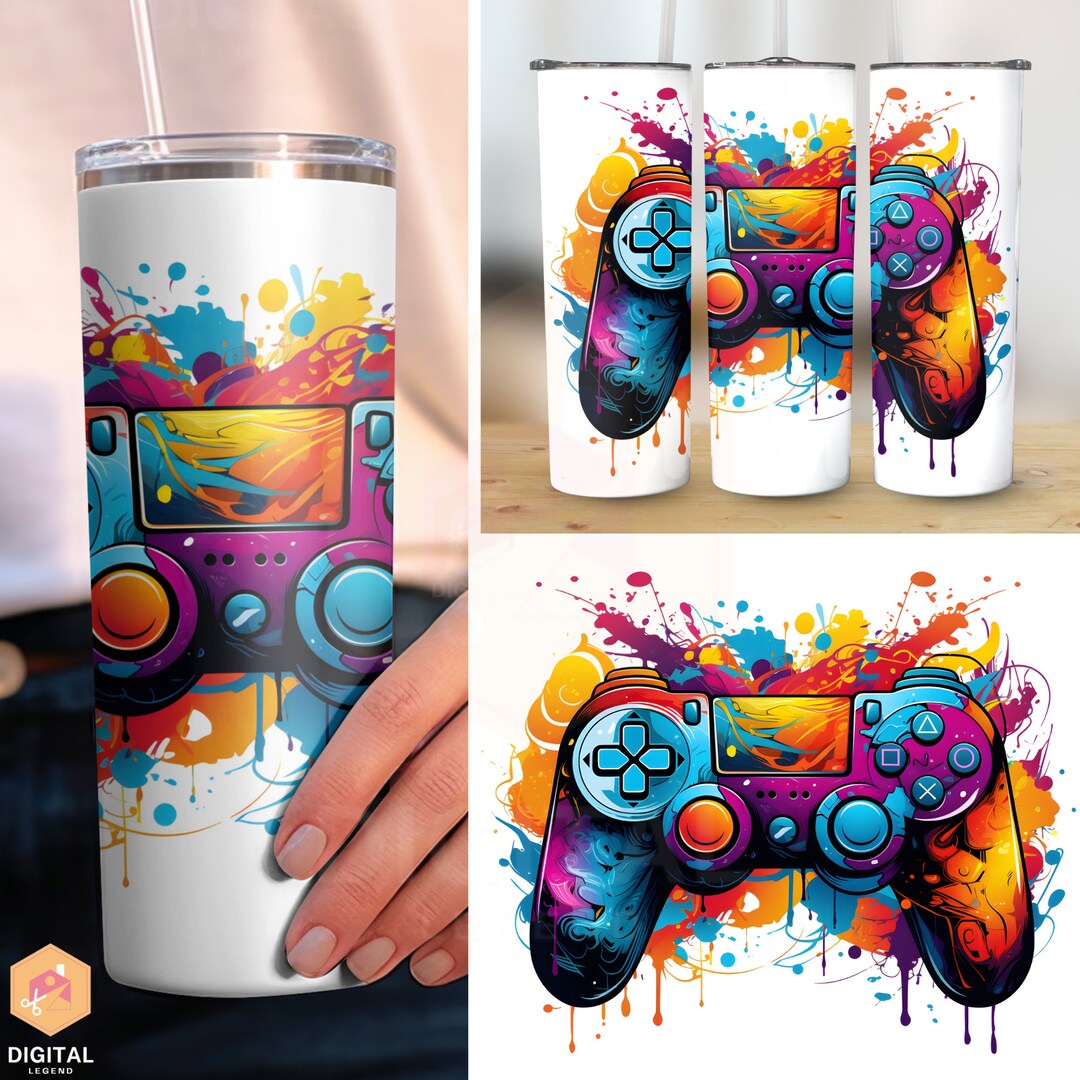 Gaming Tumbler Wrap | 20 Oz Video Game Sublimation Design | Digital ...