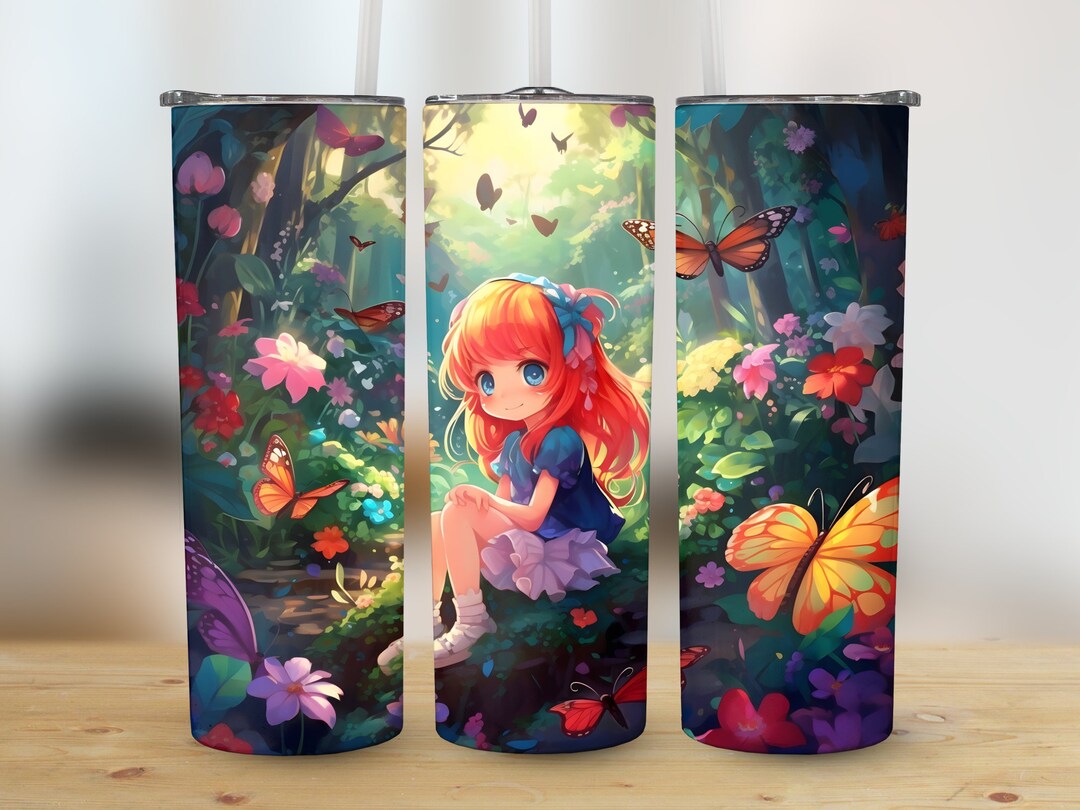 Chibi Tumbler Wrap | Chibi Tumbler PNG | Anime Tumbler Design | 20 Oz ...