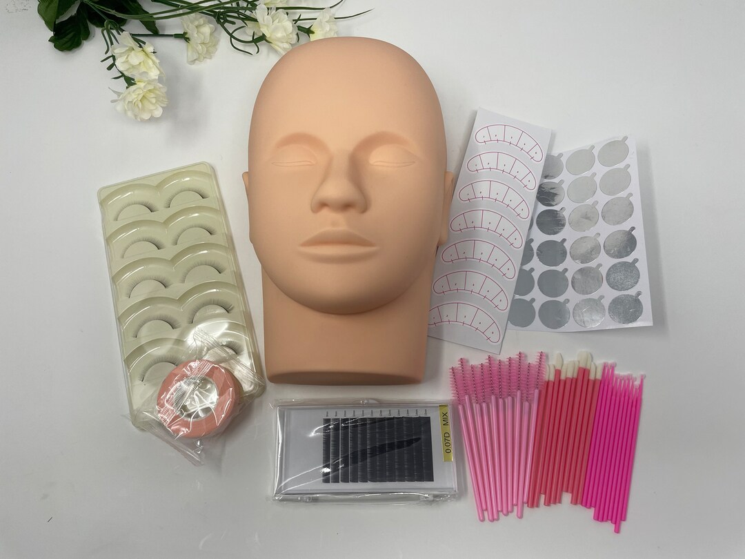 Eyelash Mannequin Head, Eyelash Practice Kit, Practice Lash Extension ...