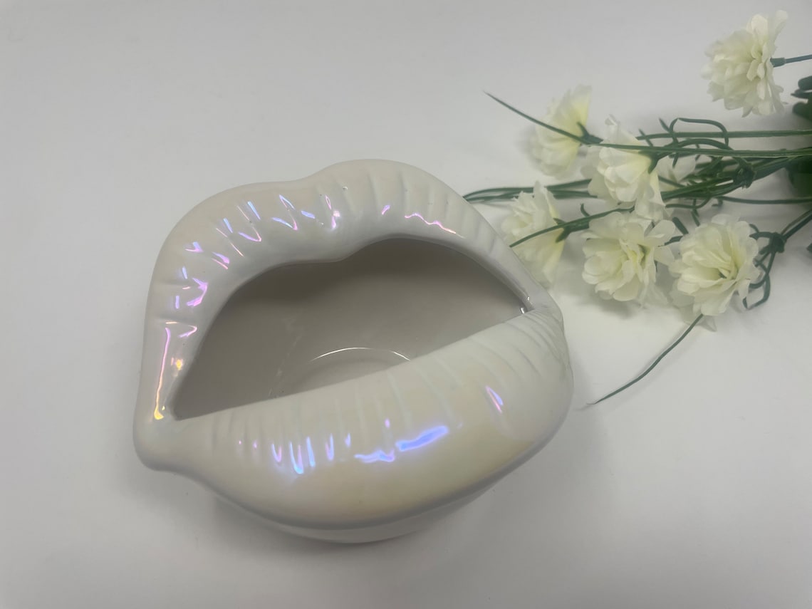 Ceramic Lip Bowl, Cosmetic Tray, Lipstick Holder, Ash Tray, Unique Lips ...