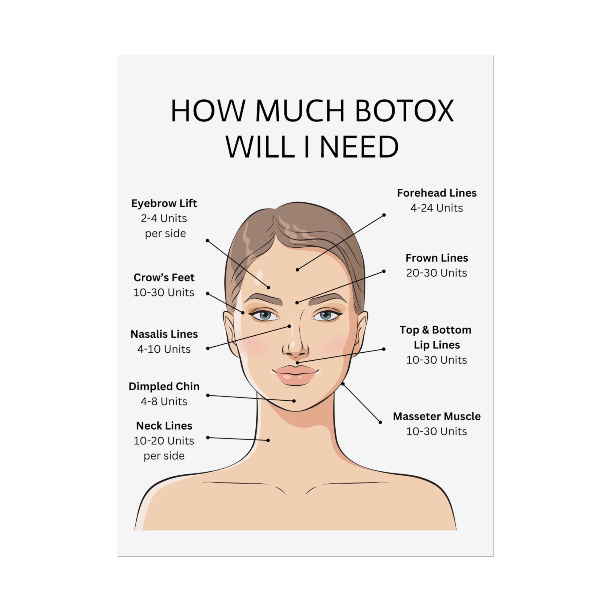 How Much Botox Will I Need Rolled Poster, Facial Anatomy Muscles Rolled ...