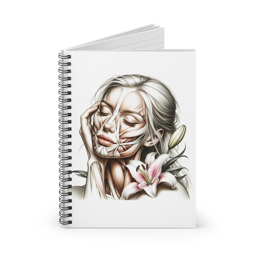 Facial Muscles Art Spiral Notebook - Ruled Line, Botox Spiral Notebook ...