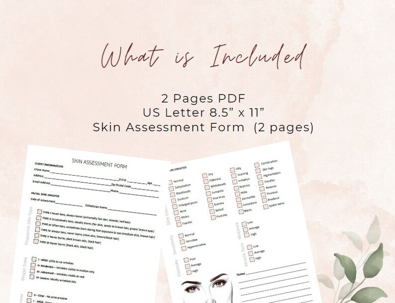 Skin Assessment Form Female Version, Skin Analysis Form, Nurse Injector ...