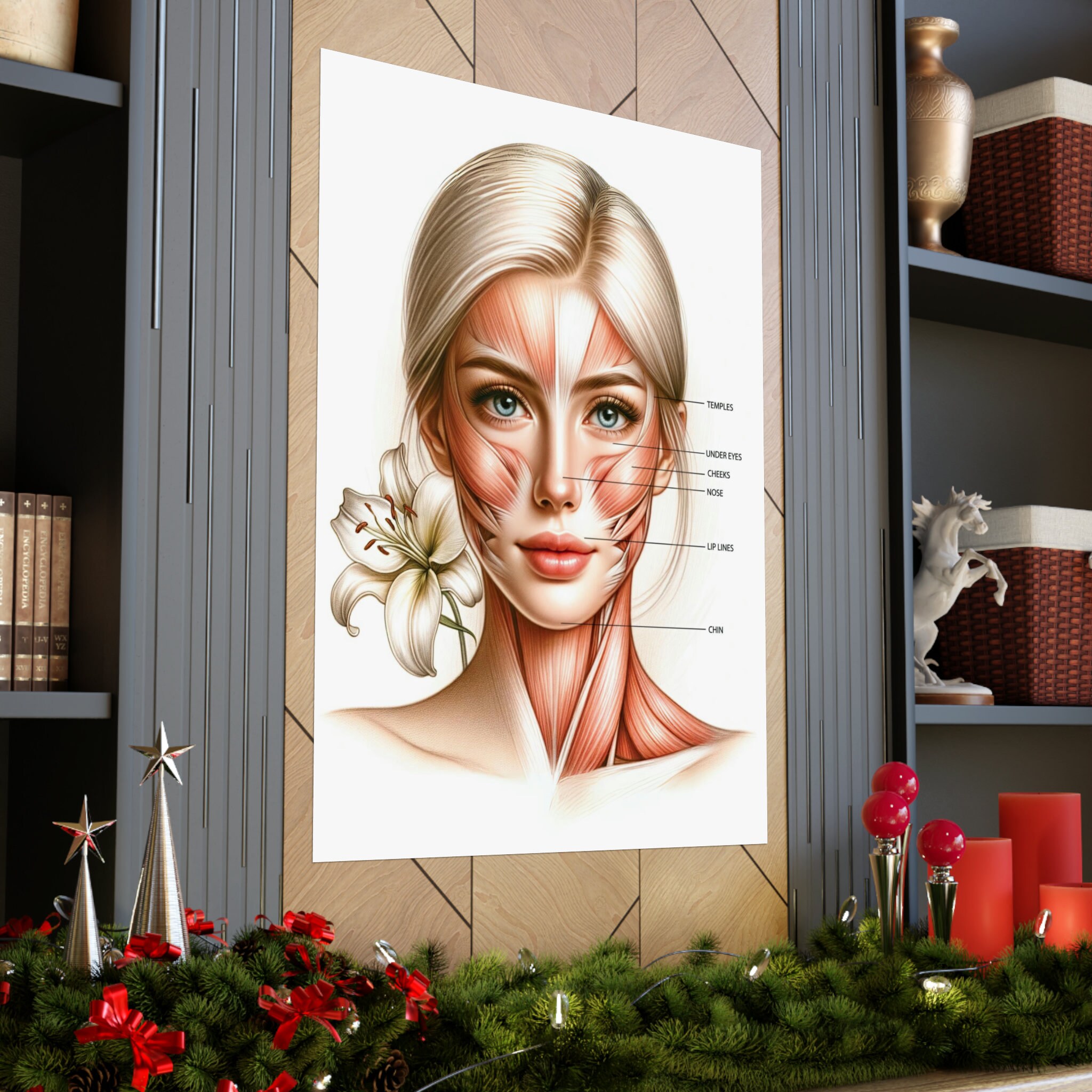 Customized With Logo Facial Anatomy Poster, Facial Muscle Poster, Anti ...