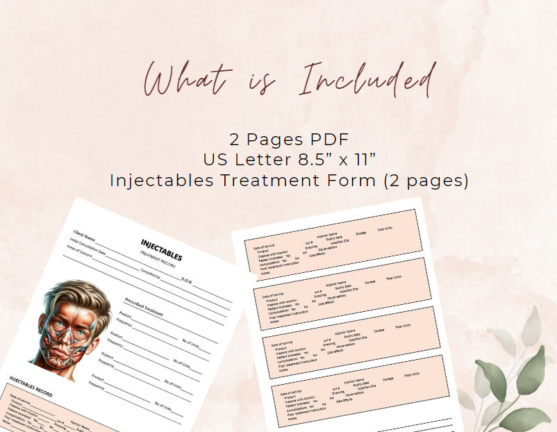 Injectables Treatment Record Male Version, Nurse Injector Consultation ...