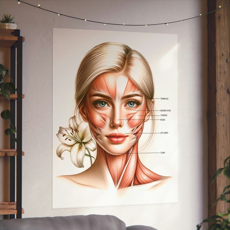 Customized With Logo Facial Anatomy Poster, Facial Muscle Poster, Anti ...