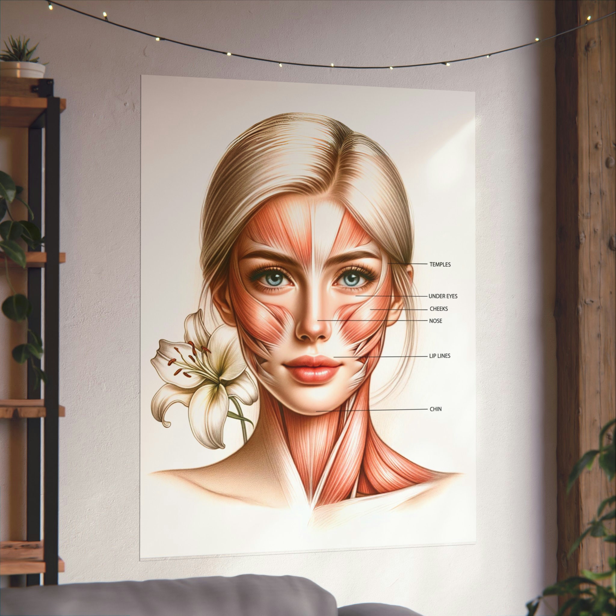 Customized With Logo Facial Anatomy Poster, Facial Muscle Poster, Anti ...