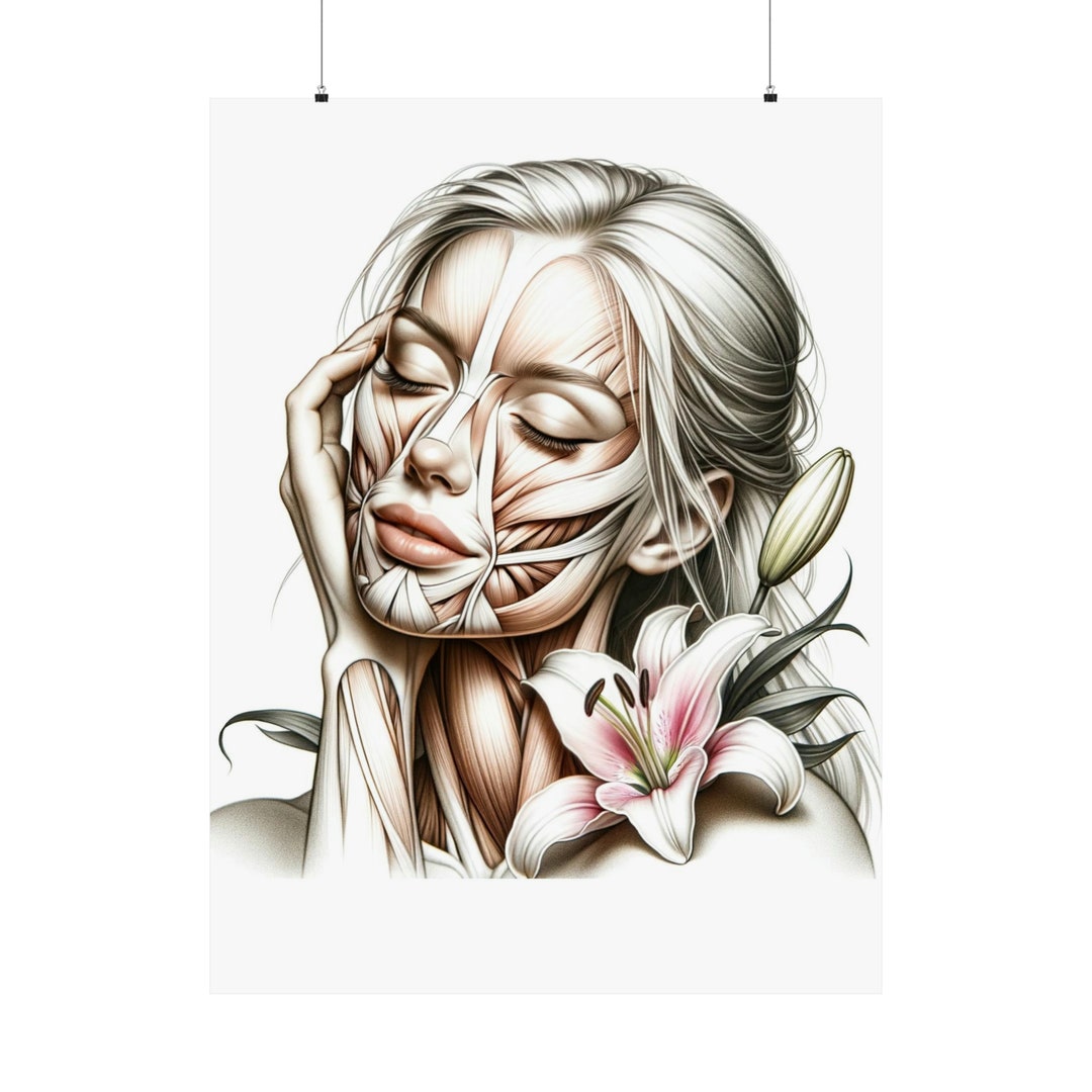 Facial Anatomy Poster, Facial Muscles Poster, Med Spa Decor - Etsy