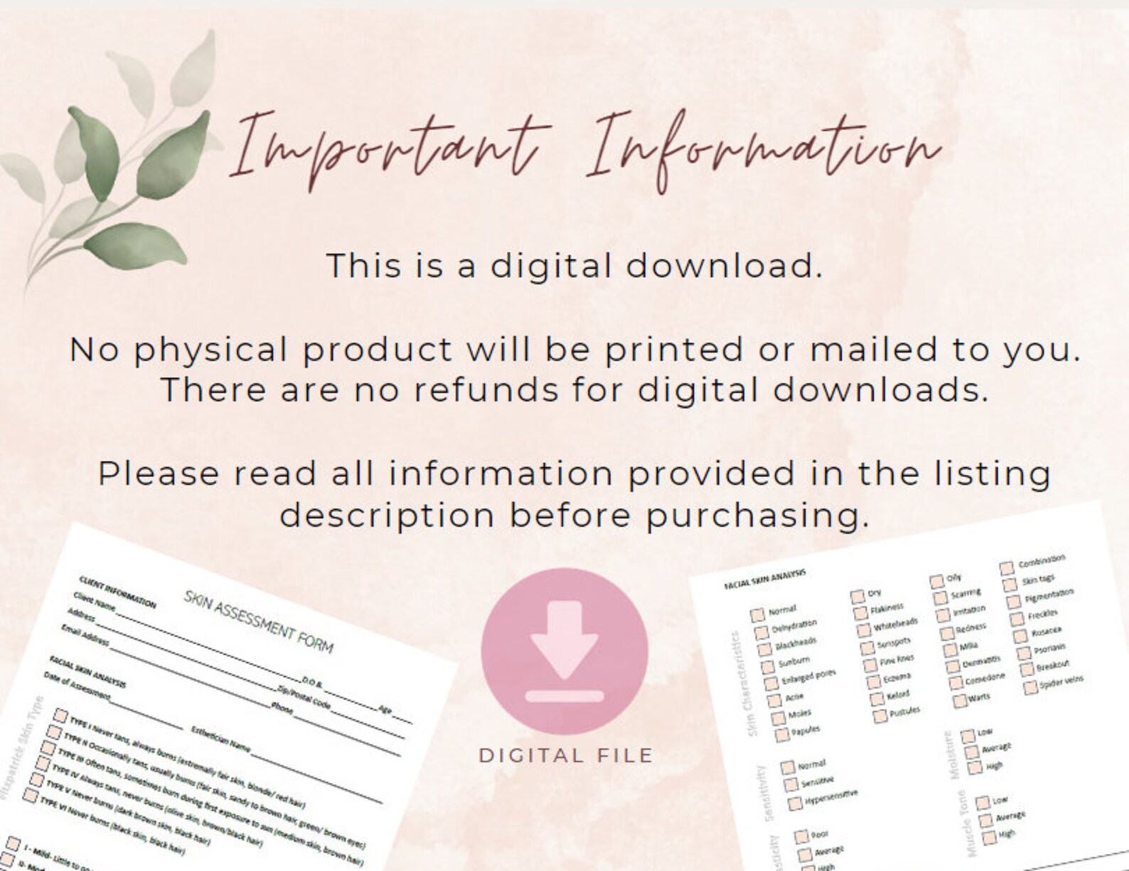 Skin Assessment Form Female Version, Skin Analysis Form, Nurse Injector ...