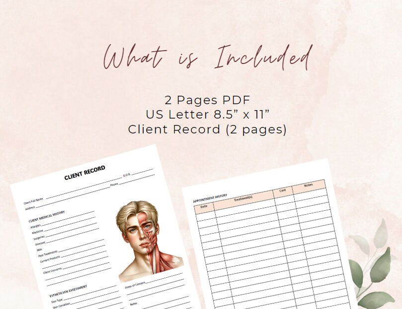 Med Spa Client Record Male Version, Nurse Injector Consultation Form ...