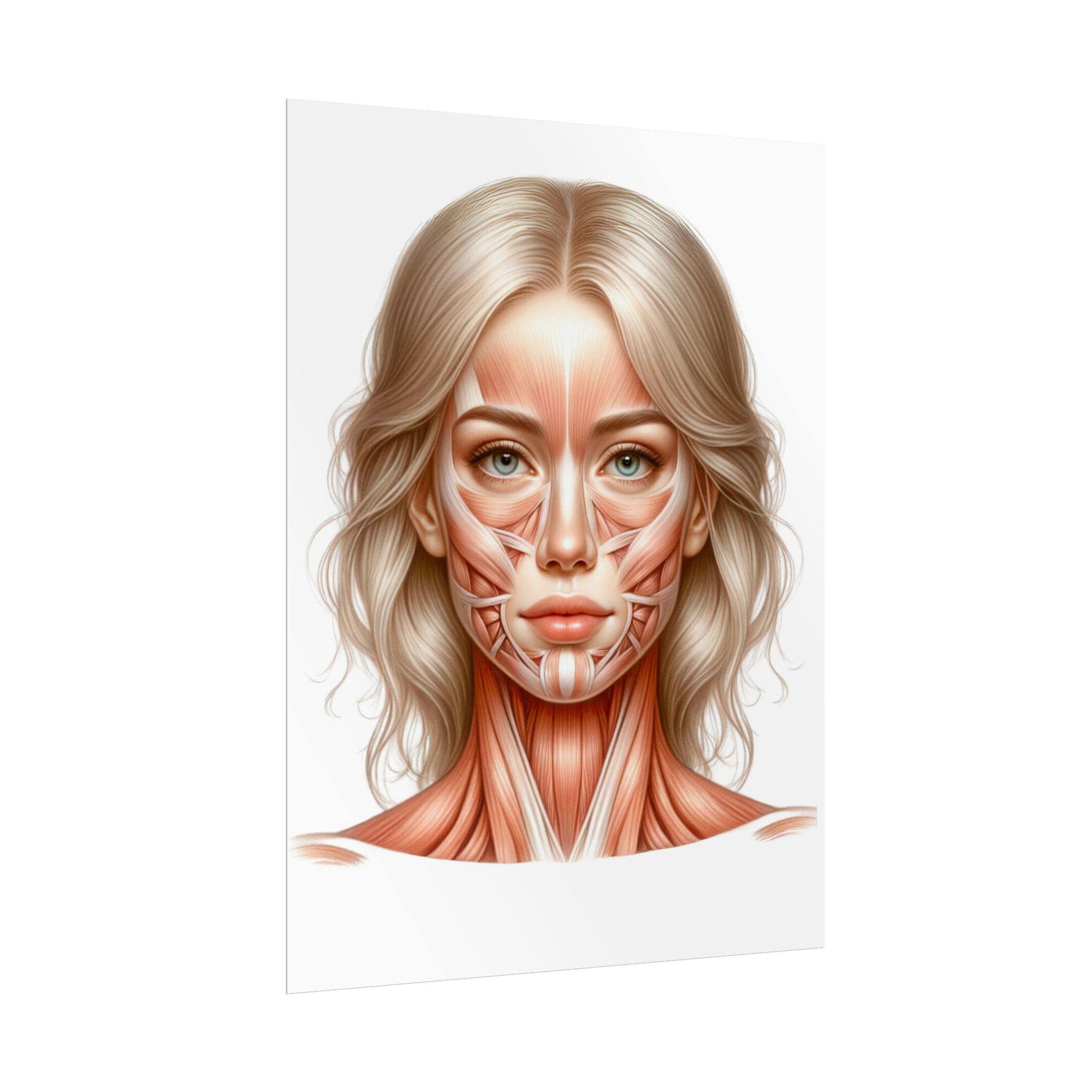 Female Facial Anatomy Muscles Rolled Poster, Medspa Nurse Injector ...