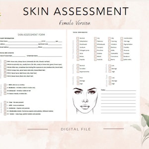 Skin Assessment Form Female Version, Skin Analysis Form, Nurse Injector ...