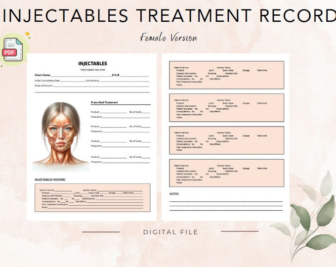 Skin Assessment Form Female Version, Skin Analysis Form, Nurse Injector ...