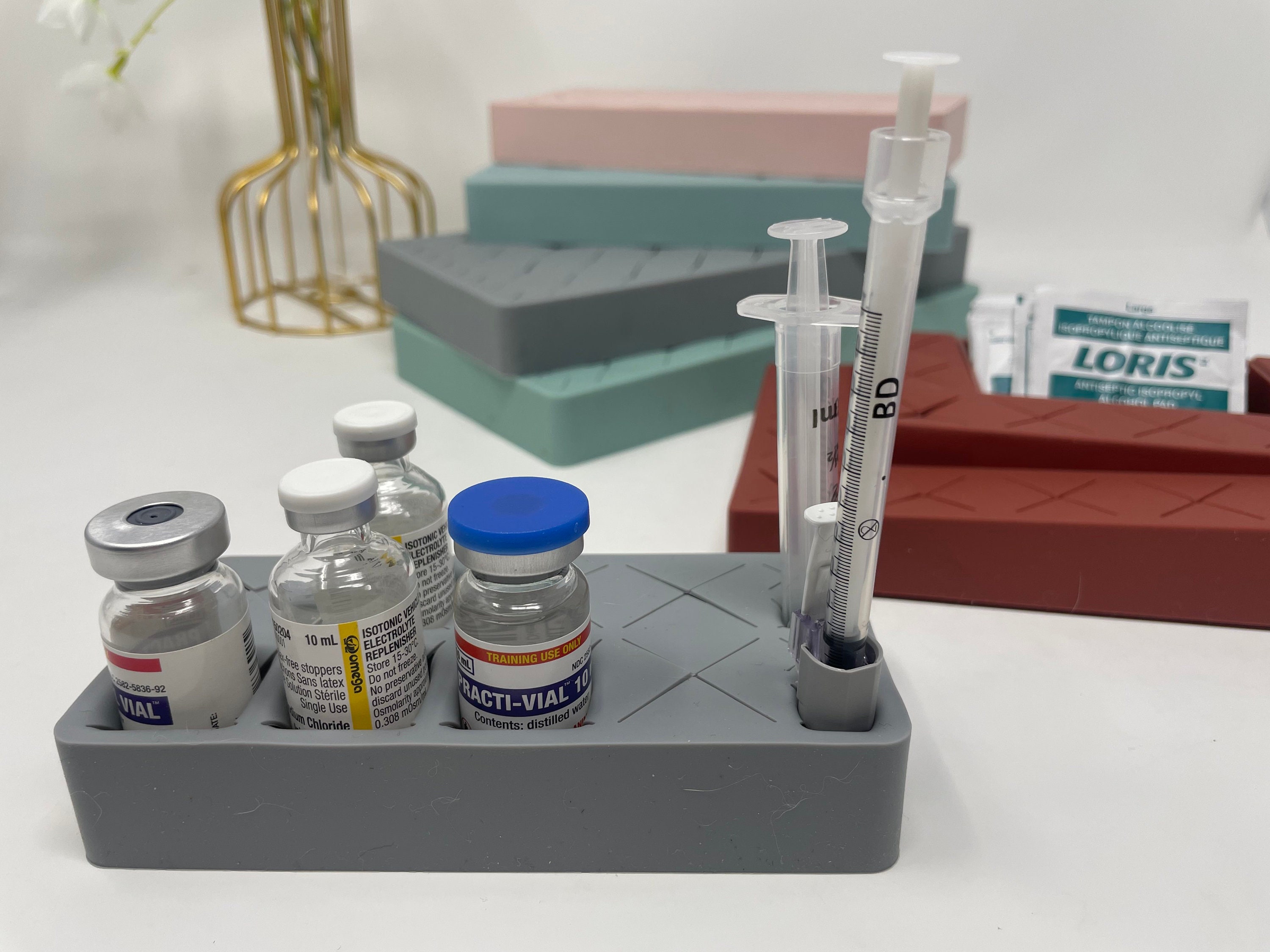 Syringe Holder/organizer, Silicone Vial Holder, Botox Holder, Tray ...
