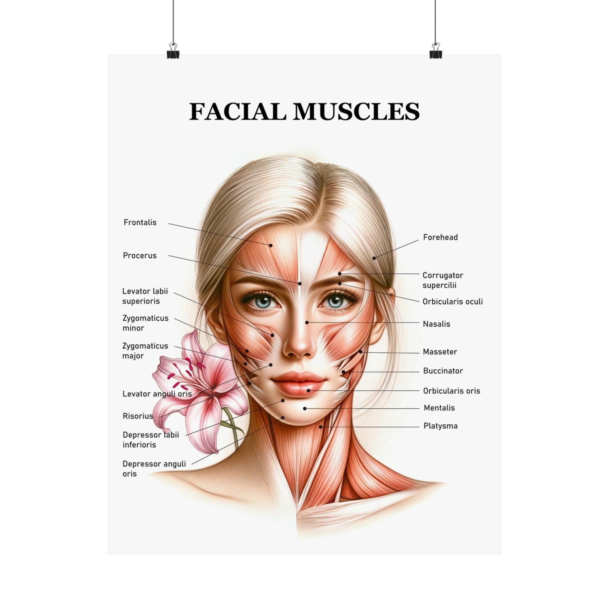 Female Facial Muscle Poster, Botox Treatment Poster, Med Spa Poster - Etsy
