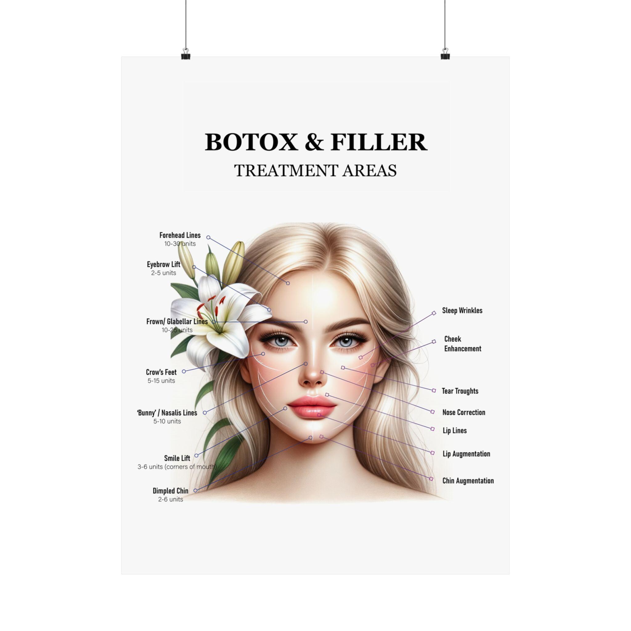 Botox & Filler Treatment Area Poster, Med Spa Decor - Etsy