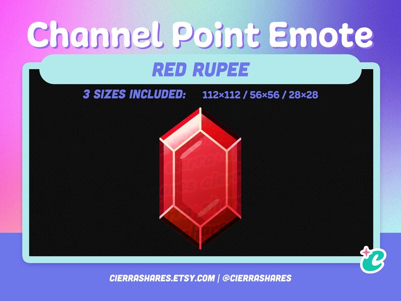 Red Rupee Twitch Channel Point Emote / Legend of Zelda Rupee - Etsy