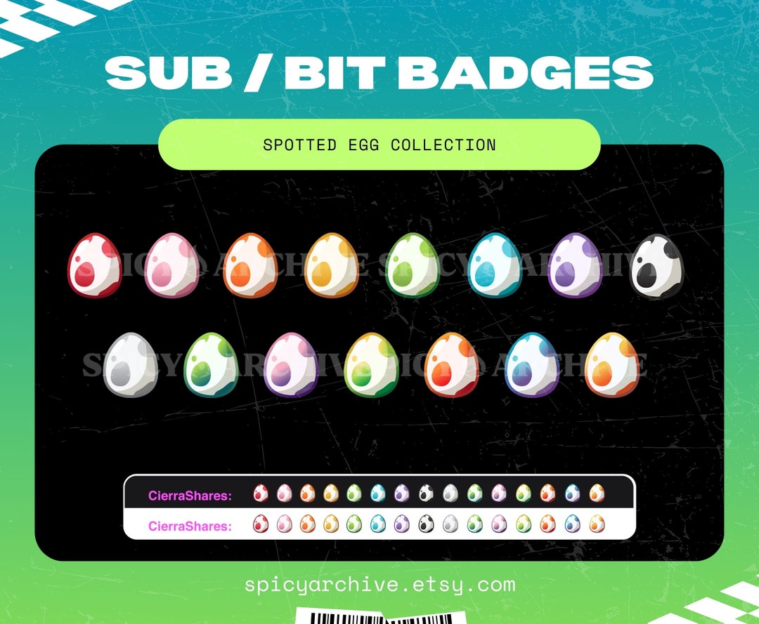 Egg Twitch Sub Badges / Bit Emotes | Colorful Rainbow Eggs for Twitch ...