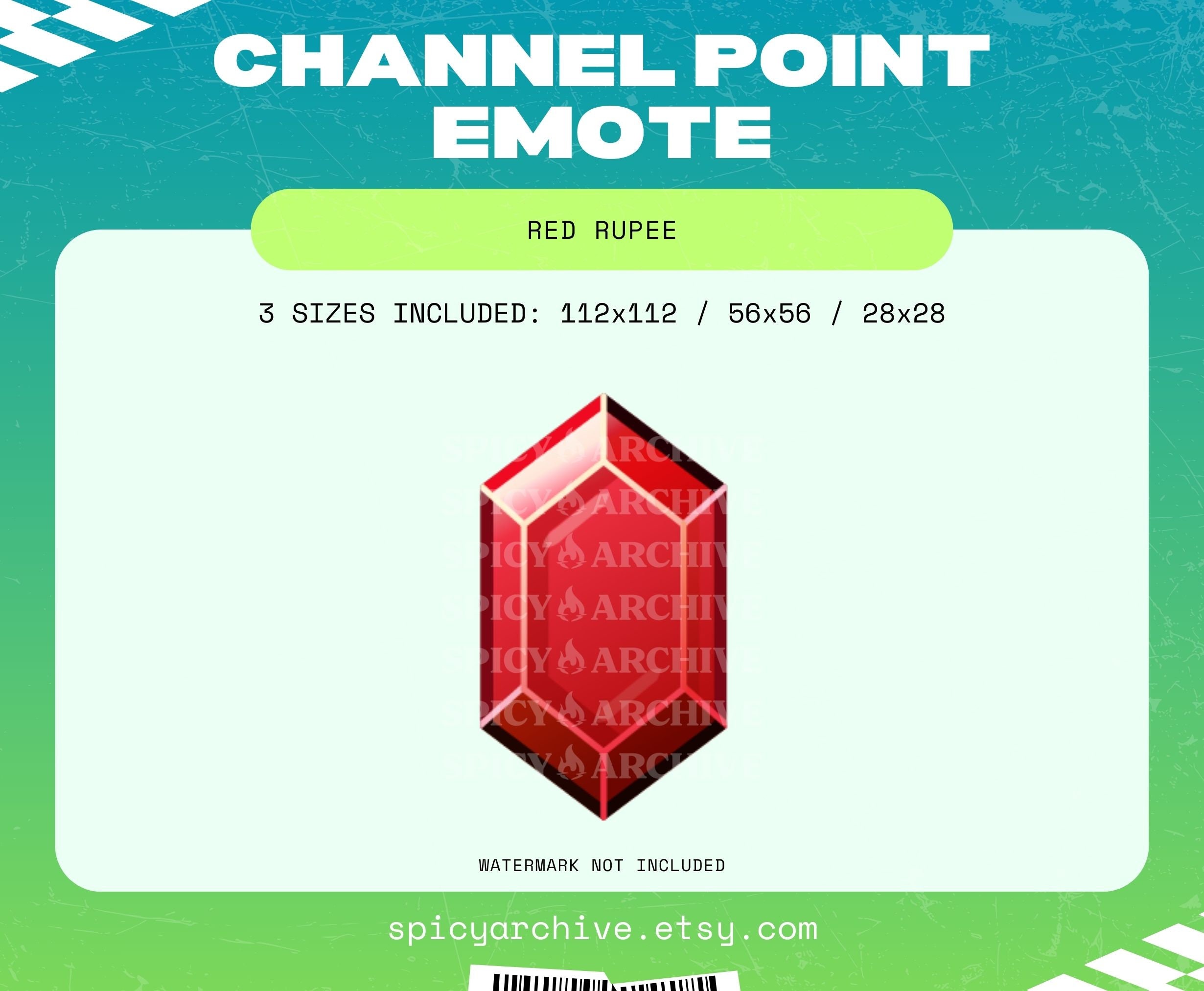 Red Rupee Twitch Channel Point Emote / Legend of Zelda Rupee Emotes for ...