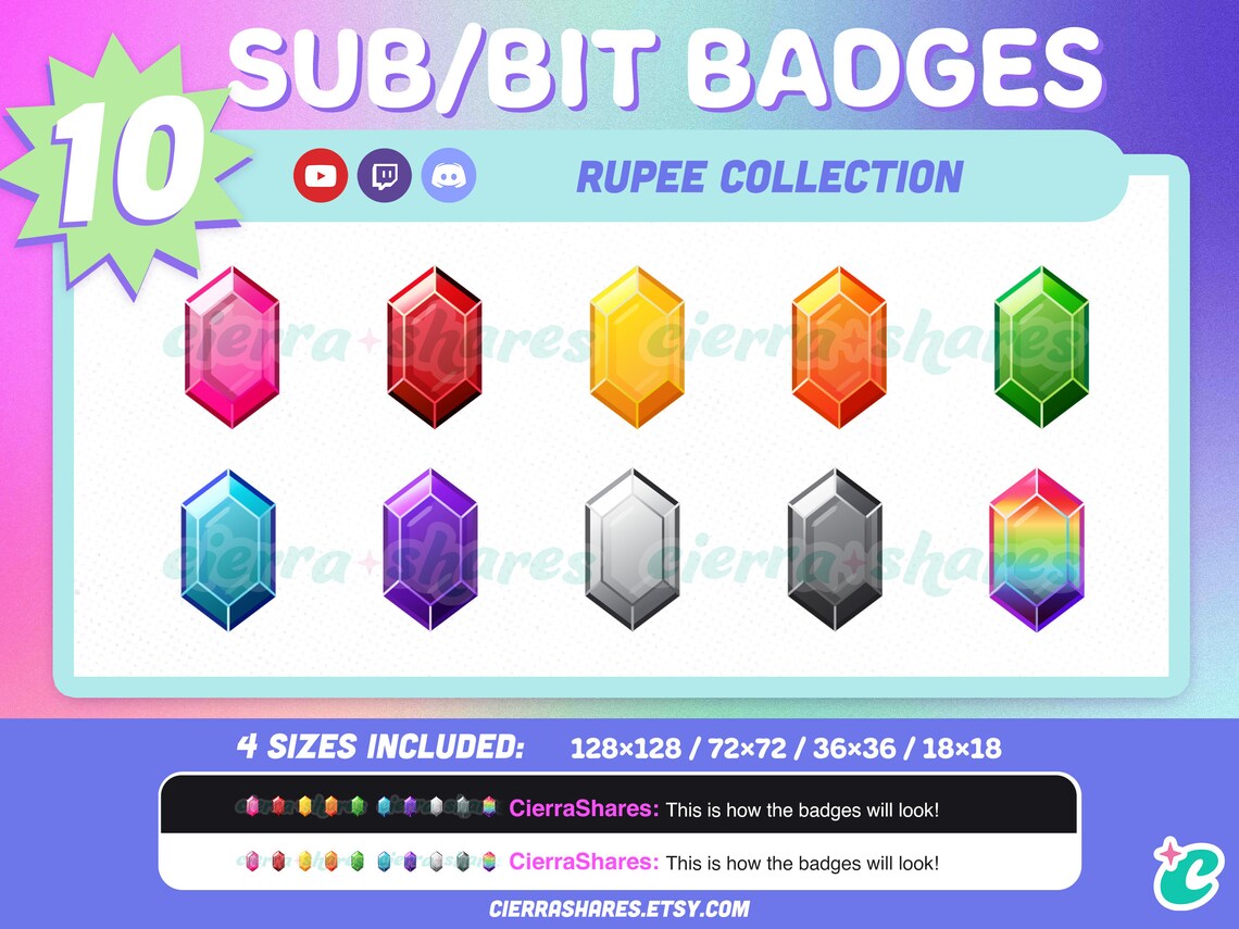 Rupee Twitch Sub Badges / Bit Emotes Legend of Zelda Rupee - Etsy