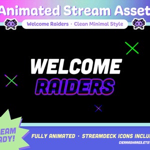 Welcome Raiders Animated Stream Overlay Clean Minimal Style - Etsy