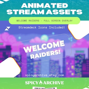 Welcome Raiders Animated Stream Overlay - Clean Fullscreen Twitch ...