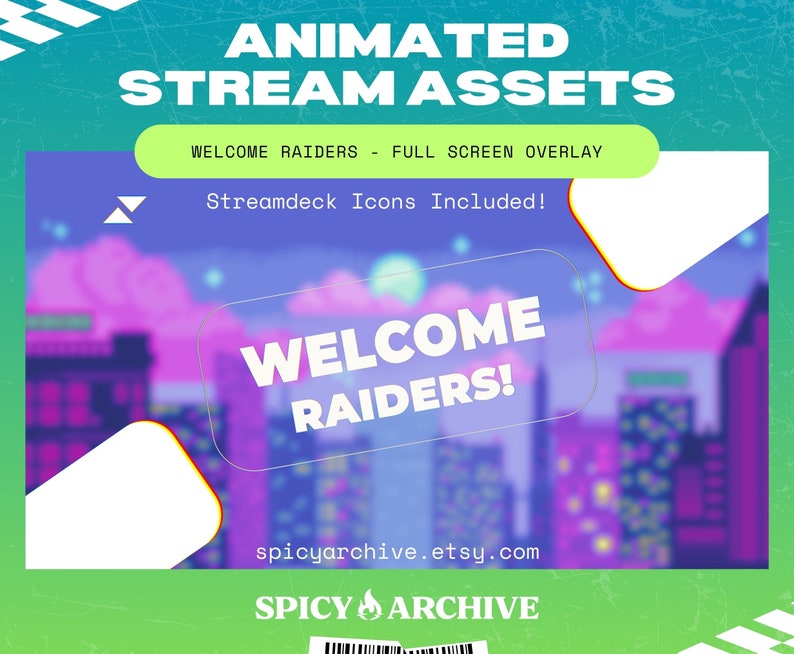 Welcome Raiders Animated Stream Overlay - Clean Fullscreen Twitch ...