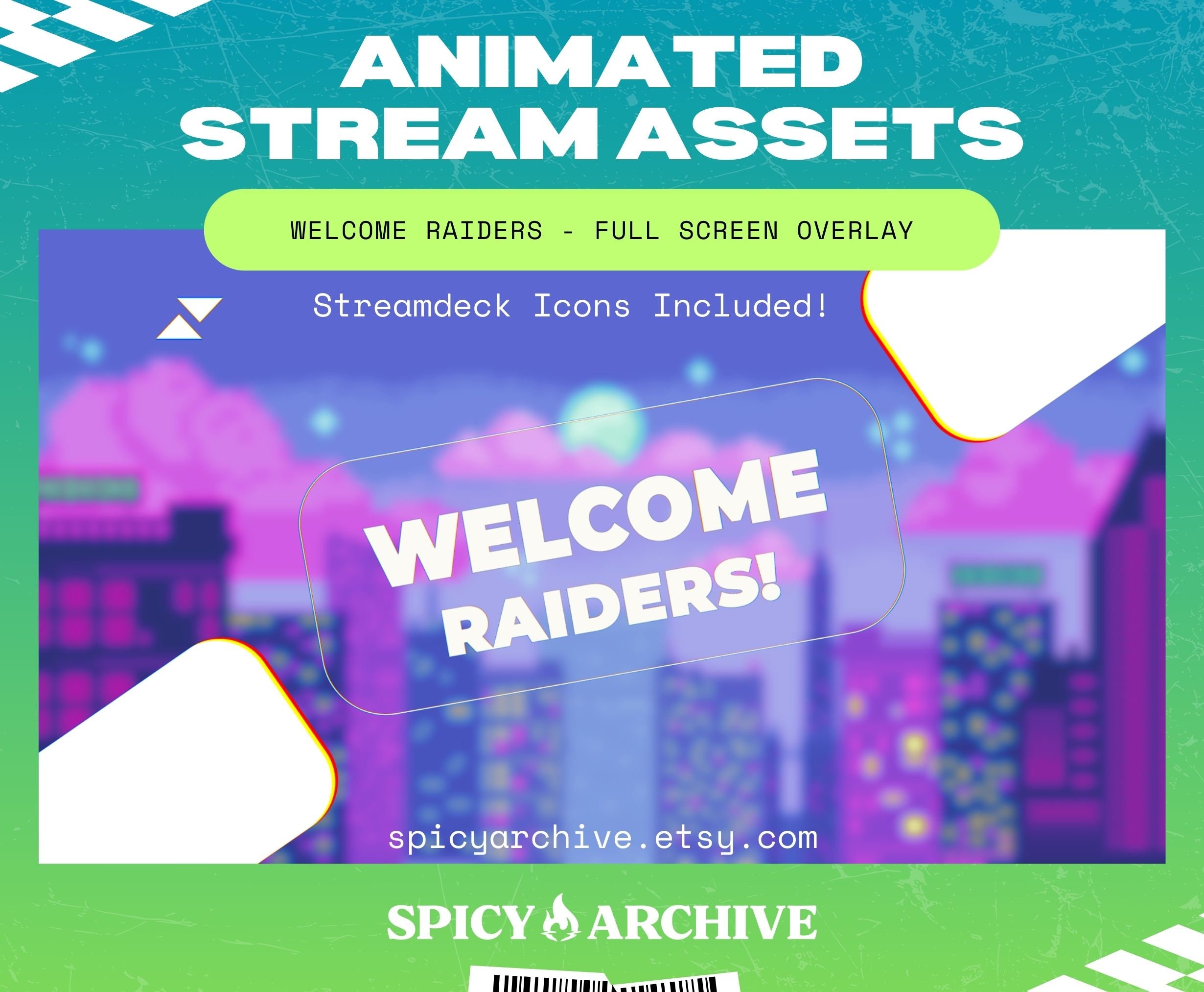 Welcome Raiders Animated Stream Overlay - Clean Fullscreen Twitch ...