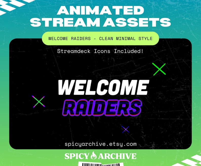 Welcome Raiders Animated Stream Overlay - Clean Minimal Style Twitch ...