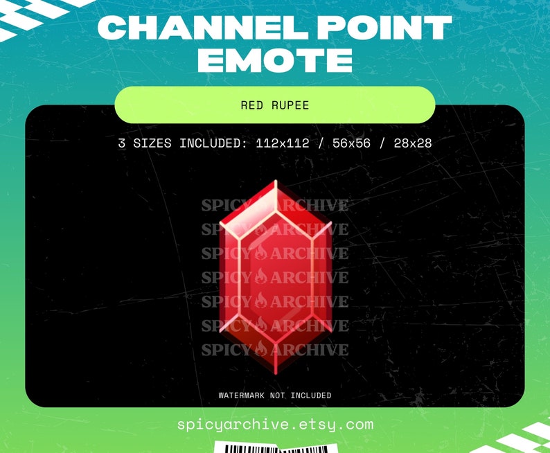 Red Rupee Twitch Channel Point Emote / Legend of Zelda Rupee Emotes for ...