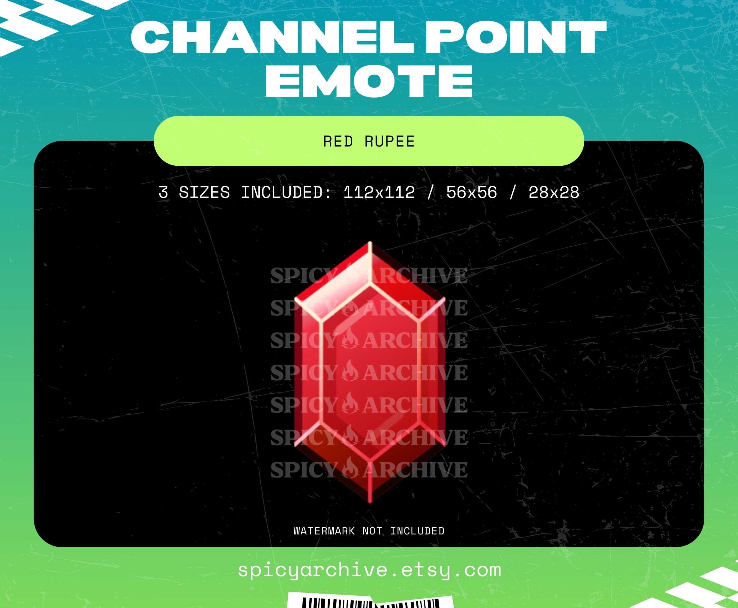 Red Rupee Twitch Channel Point Emote / Legend of Zelda Rupee Emotes for ...