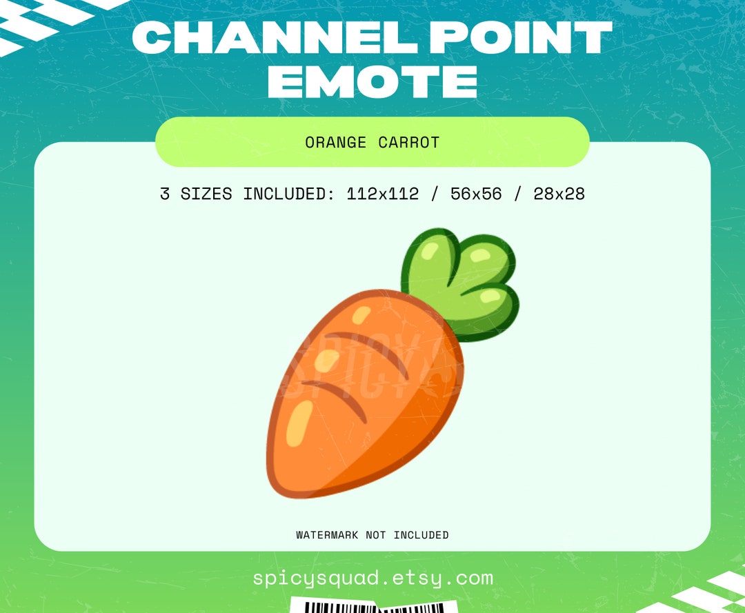 Orange Carrot Twitch Channel Point Emote / Cute Carrot Emotes - Etsy
