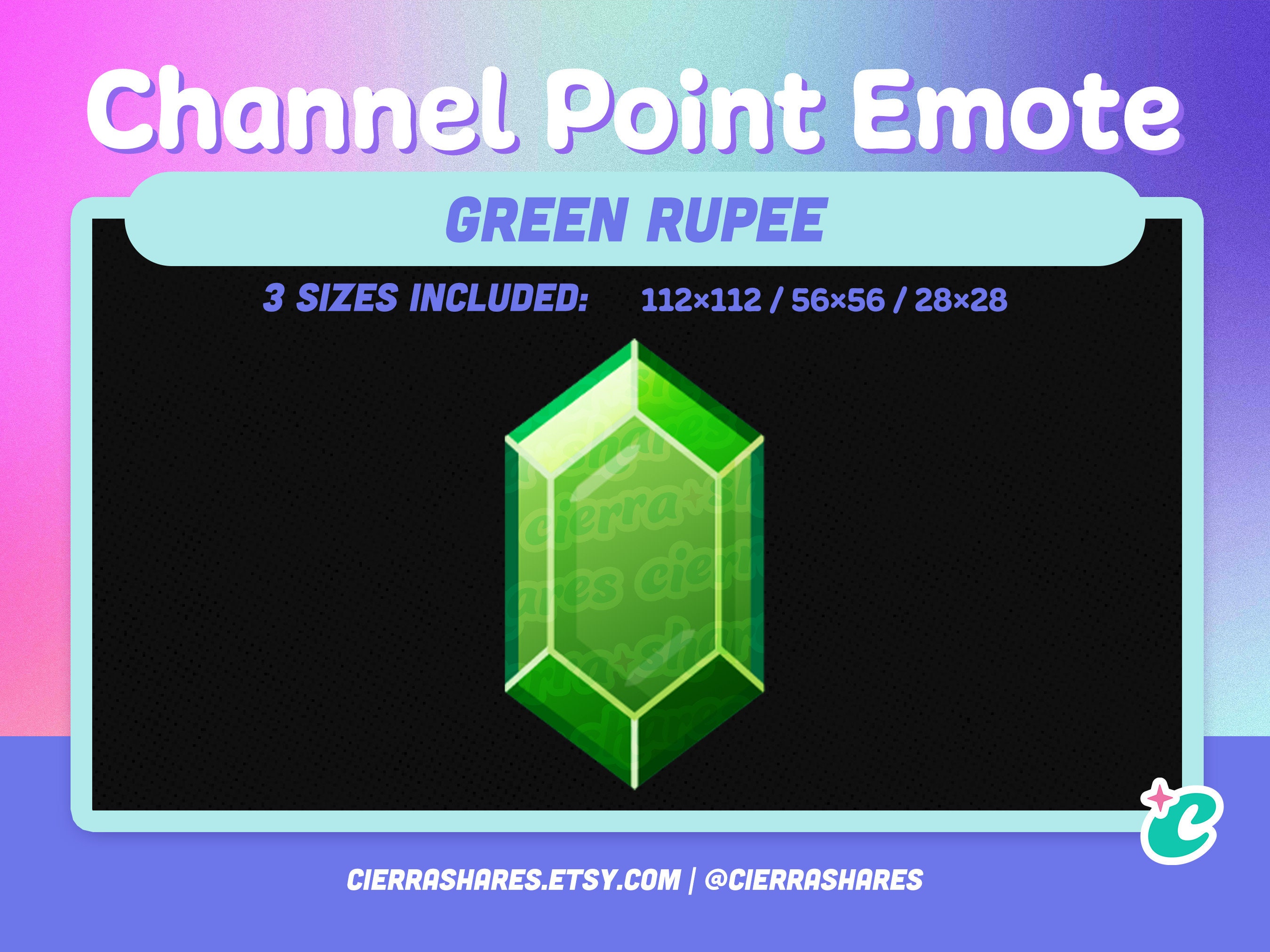 Green Rupee Twitch Channel Point Emote / Legend of Zelda Rupee - Etsy