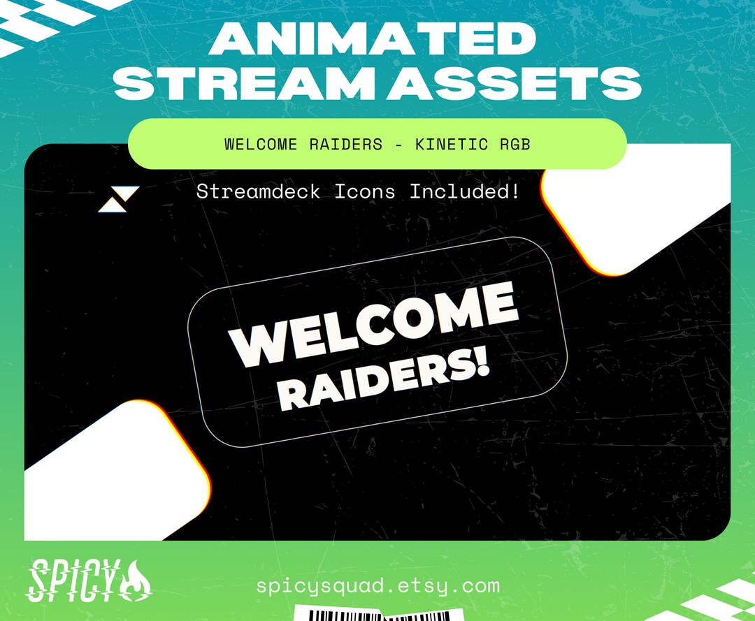 Welcome Raiders Animated Stream Overlay Clean Kinetic RGB Twitch ...