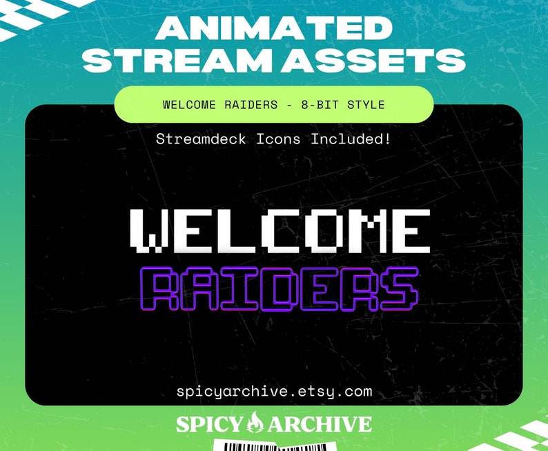 Welcome Raiders Animated Stream Overlay - Retro Style 8 Bit Twitch ...