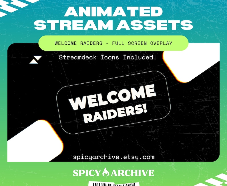 Welcome Raiders Animated Stream Overlay - Clean Fullscreen Twitch ...
