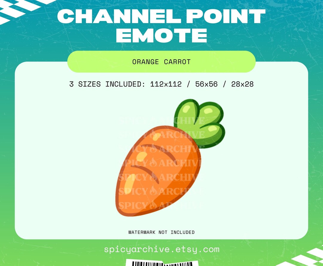 Orange Carrot Twitch Channel Point Emote / Cute Carrot Emotes for ...