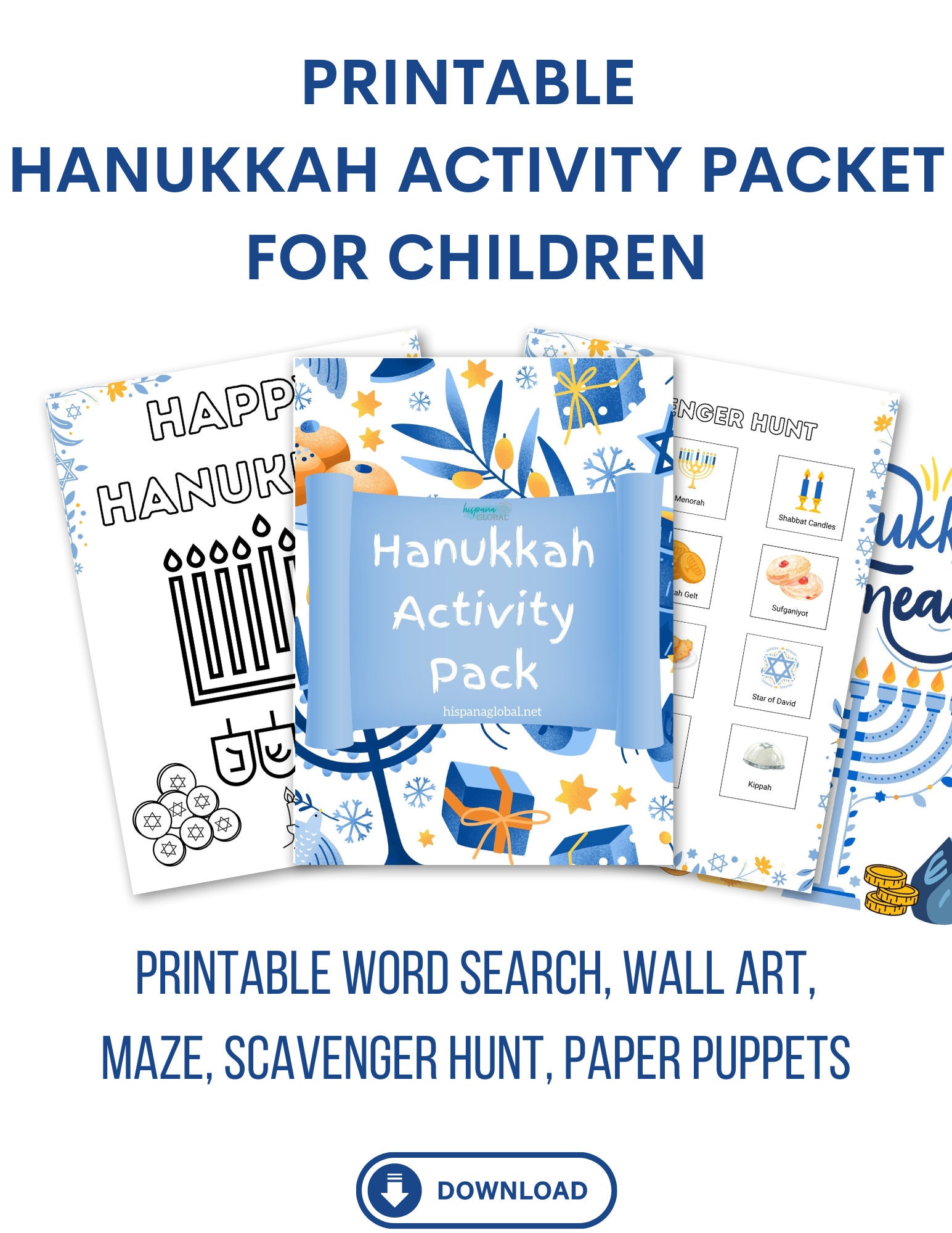 Printable Hanukkah Children's Activity Pack - Etsy