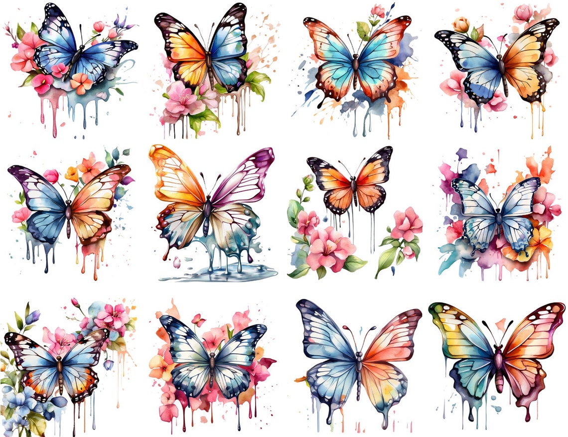 Clip Art, Butterfly and Flowers, Clip Art, Butterfly 42 Png, Use With ...